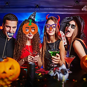 KUUQA Halloween Photo Booth Props Kit Halloween Party Decorations, Pack of 38