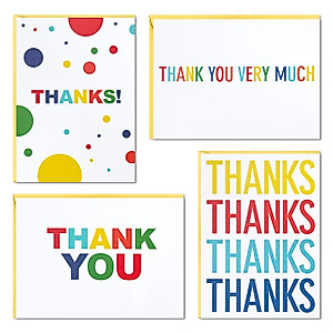 Hallmark Thank You Cards Assortment, Primary Colors (48 Thank You Notes for Kids and Adults)