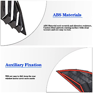 Fgtagtal Rear Side Window Louver Cover Fit for Toyota Supra GR A90 A91 MK5 2019-2024, Side Window Louvers Air Vent Scoop Shades Trim Cover(Carbon Fiber Pattern Black)
