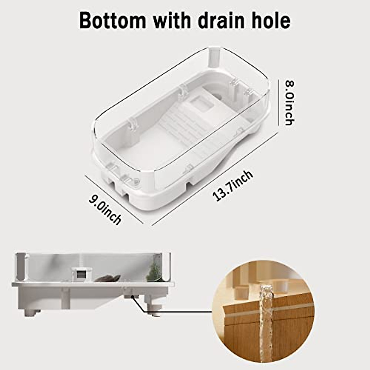 Hamiledyi Turtle Tank Aquarium Tortoise Terrarium with Basking Platform Reptile Habitat Multi-Functional Area Easy to Clean Change Water Prevent Escape for TurtlesHermit Crab Lizard