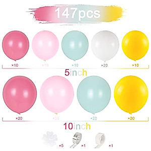 DIY Daisy Balloon Garland,147PCS Daisy Balloon Arch Kit, Retro Hippie Boho Macaron Pastel Balloons Garland for Baby Shower Bridal Wedding Daisy Birthday Party Decorations