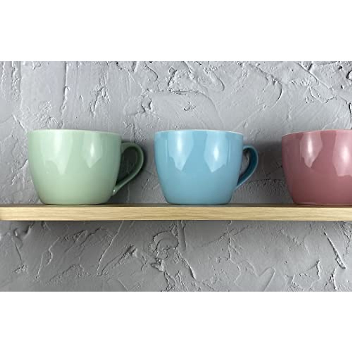 MECOWON 30 OZ Porcelain Coffee Mugs, Set of 2 Large Mugs for Soup, Cereal and Salad (blue)