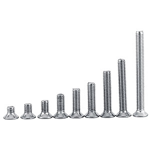 100Pcs/Bag M3 Machine Screws,9Types M3 Flat Head Stainless Steel SS304 Machine Countersunk Screw Bolt Fastener(M3x8)