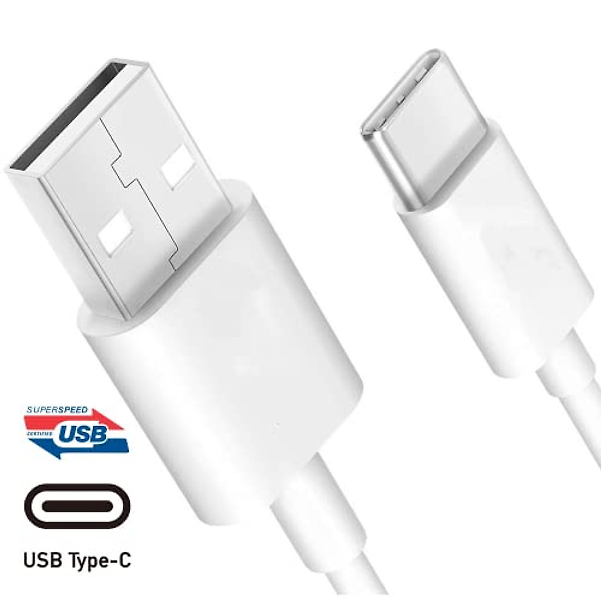 OEM Adaptive Fast Charger for Samsung SM-T510 15W with Certified USB Type-C Data and Charging Cable. (White 3.3FT 1M Cable)
