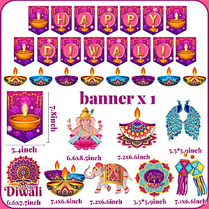 Diwali Decorations for Home, Happy Diwali Decorations includes Happy Diwali Banner and Diwali Hanging Decorations Swirls, Diwali Decorations Hanging Swirls for India Light Festival Diwali Celebration