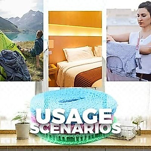 Windproof Non-Slip Clothesline, Windproof Non-Slip Clothes Line Outdoors, Portable Nylon Windproof Non-Slip Washing Line Rope, Retractable Clothesline for Indoor Outdoor Travel Camping (Blue 16 Ft)