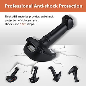 Trohestar N6 Wireless Barcode Scanner Inventory Scanner CCD Handheld Barcode Scanner with 2.4GHz Wireless & Wired Connection Portable Barcode Reader for Windows, Mac, Android, iOS (N6-CCD)