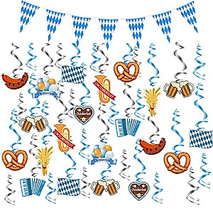 DmHirmg Decorations for Oktoberfest,Pennants Flag Banner & Hanging Swirl for Oktoberfest,Outdoor Indoor Lovely Beer Festival Decorations for Oktoberfest Party Supplies Decorations Favor(31)
