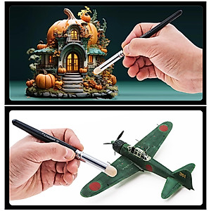 PANDAFLY Drybrush Set - 3 Sizes Hobby Detail Paint Brush Set, Acrylic Paint Brushes for Tabletop & Wargames, 40k, DND Miniatures, Citadel, Scale Model, Watercolor Oil Painting