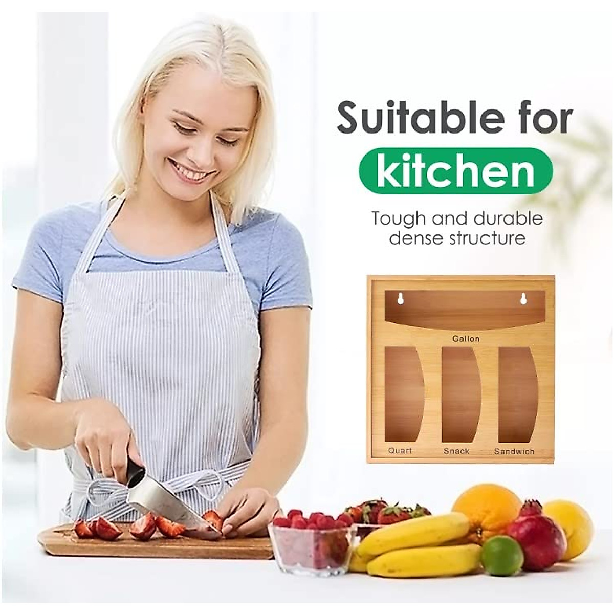 Ziplock Bag Storage Organizer (Black)