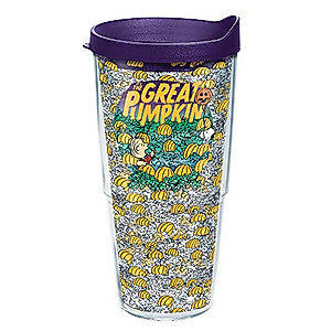 Tervis Peanuts Halloween Great Pumpkin Made in USA Double Walled Insulated Tumbler Travel Cup Keeps Drinks Cold & Hot, 24oz, Classic