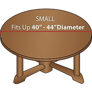 Covers For The Home Deluxe Elastic Edged Flannel Backed Vinyl Fitted Table Cover - Basketweave (Green) Pattern - Small Round - Fits Tables up to 40" - 44" Diameter