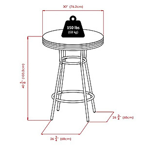 Winsome Wood Summit Dining, Black, Pub Table