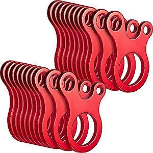SATINIOR 20 Pieces Aluminum Alloy Guyline Cord Adjuster Tent Tensioners Rope Adjuster Tent Rope Adjusters for Outdoor Camping Hiking, Red (Snail Style)