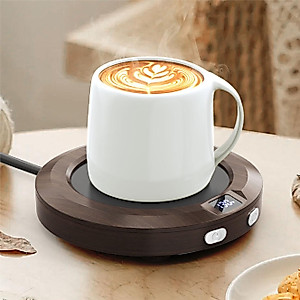 Mug Warmer, Coffee Warmer for Desk, Coffee Cup Warmer with 3 Temp Settings and Ambient Light, 2-12H Timer, 30W