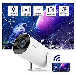 5G Wifi Smart Mini Portable Projector, Full HD 1080P Support Multimedia Home & Outdoor Video Theater, Max 130'' Screen Display, Support 4K Video Decoding for Iphone Android Phone HDMI USB TV Stick
