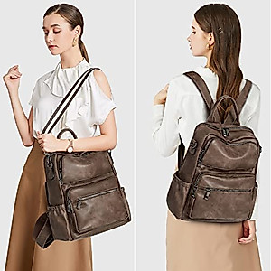 MYHOZEE Backpack Purse for Women, Fashion Backpacks Handbags PU Leather Black Back Pack Purses Anti Theft Work Travel Bagpack Designer Satchel Bags Convertible Shoulder Bag with Removable Strap