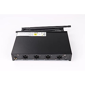 Debra Audio Pro UHF 4 Channel Wireless Microphone System with Cordless Handheld Lavalier Headset Mics, Metal Receiver, Ideal for Karaoke Church Party (with 4 Handheld (A))