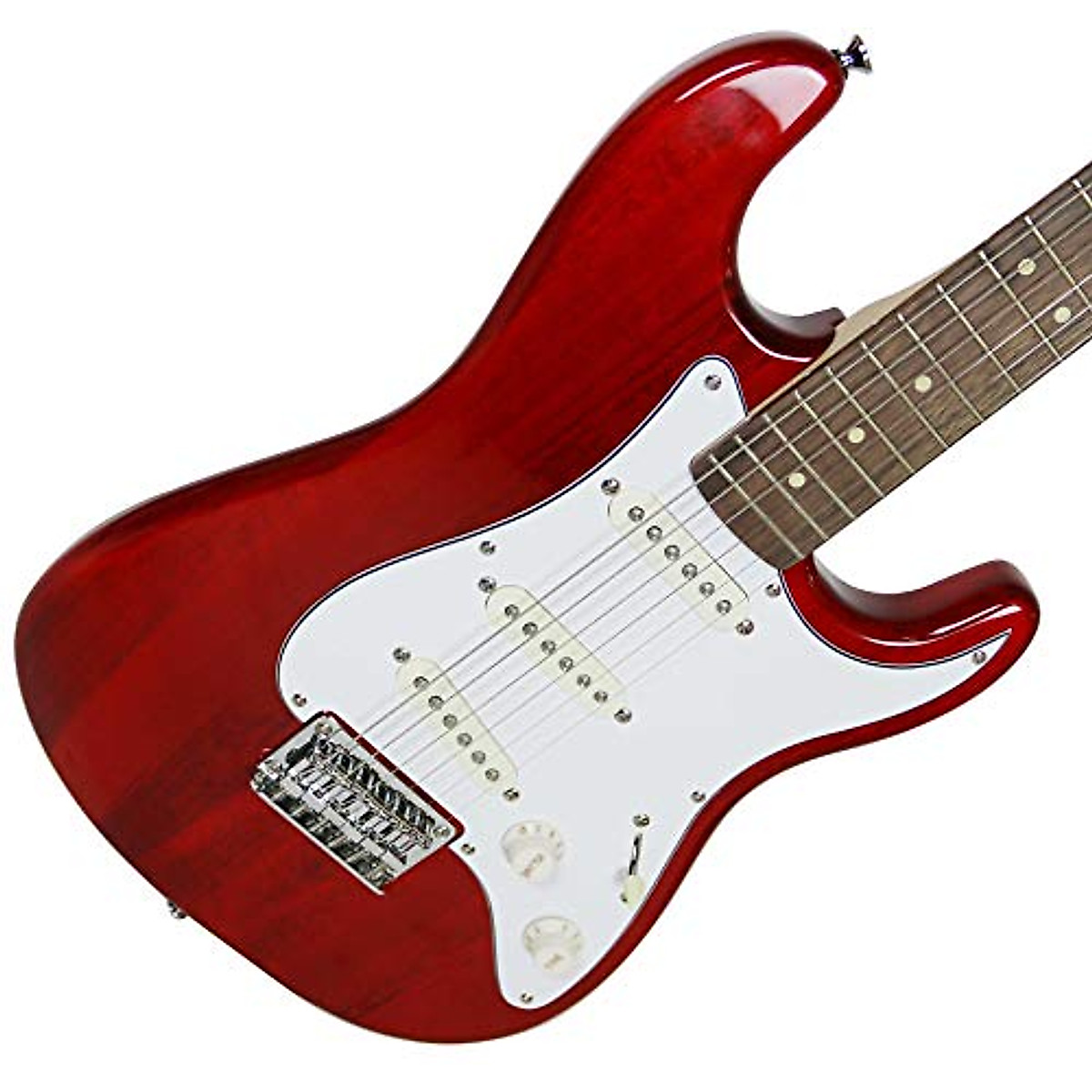 Squier by Fender Short Scale Stratocaster Pack with Frontman 10G Amp, Cable, Strap, and Picks - Red