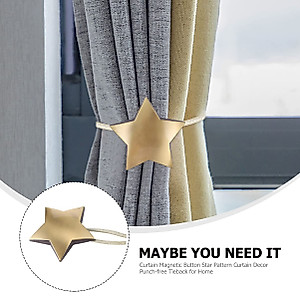 BESPORTBLE Star Curtain Magnetic Buckle Light House Decorations for Home Curtain Rods Holders Home Accessories Decor Sheer Drapes Star Curtains Curtain Tape Office European Style