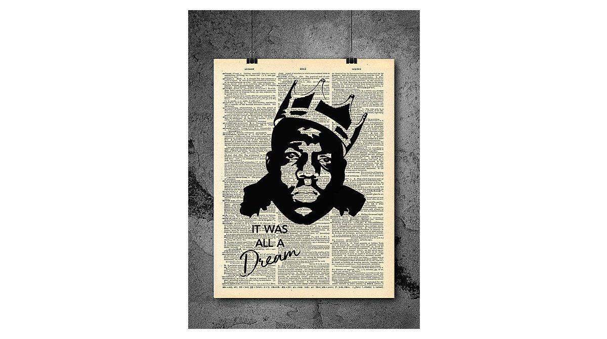 Unique Notorious BIG Quote Art | Upcycled Vintage Prints