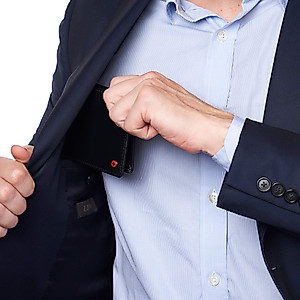 Alpine Swiss RFID Connor Passcase Bifold Wallet For Men Leather Comes in a Gift Box Smooth Finish Black