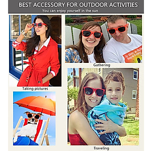 JULYGLASS Adult Party Sunglasses Bulk Square Sunglasses Red Sunglasses Party Favors 10 Pack Retro Party Glasses