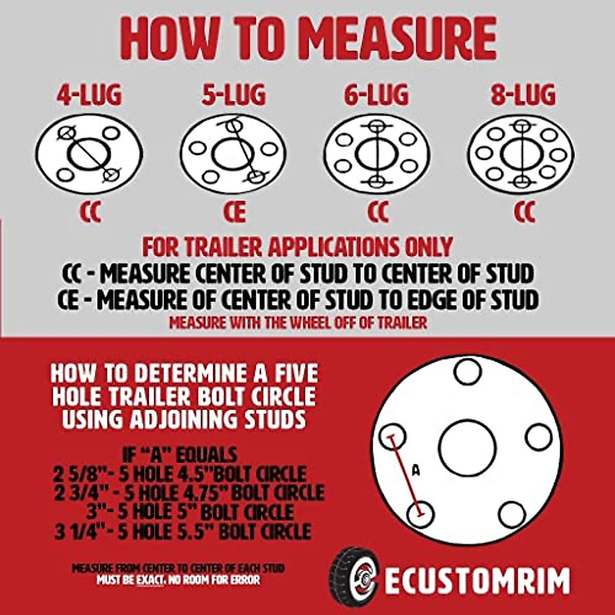 eCustomrim 2-Pack Trailer Tire On Black Wheel Modular Rim ST205/75D15 LRC 5 Lug On 4.5 15 x 5-2 Year Warranty w/Free Roadside