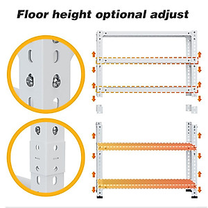 Household Storage Rack, Adjustable Display Rack, Basement Balcony Storage Rack, Carbon Steel Storage Rack, 100cm x 40cm x 180cm, Five Floors (White)