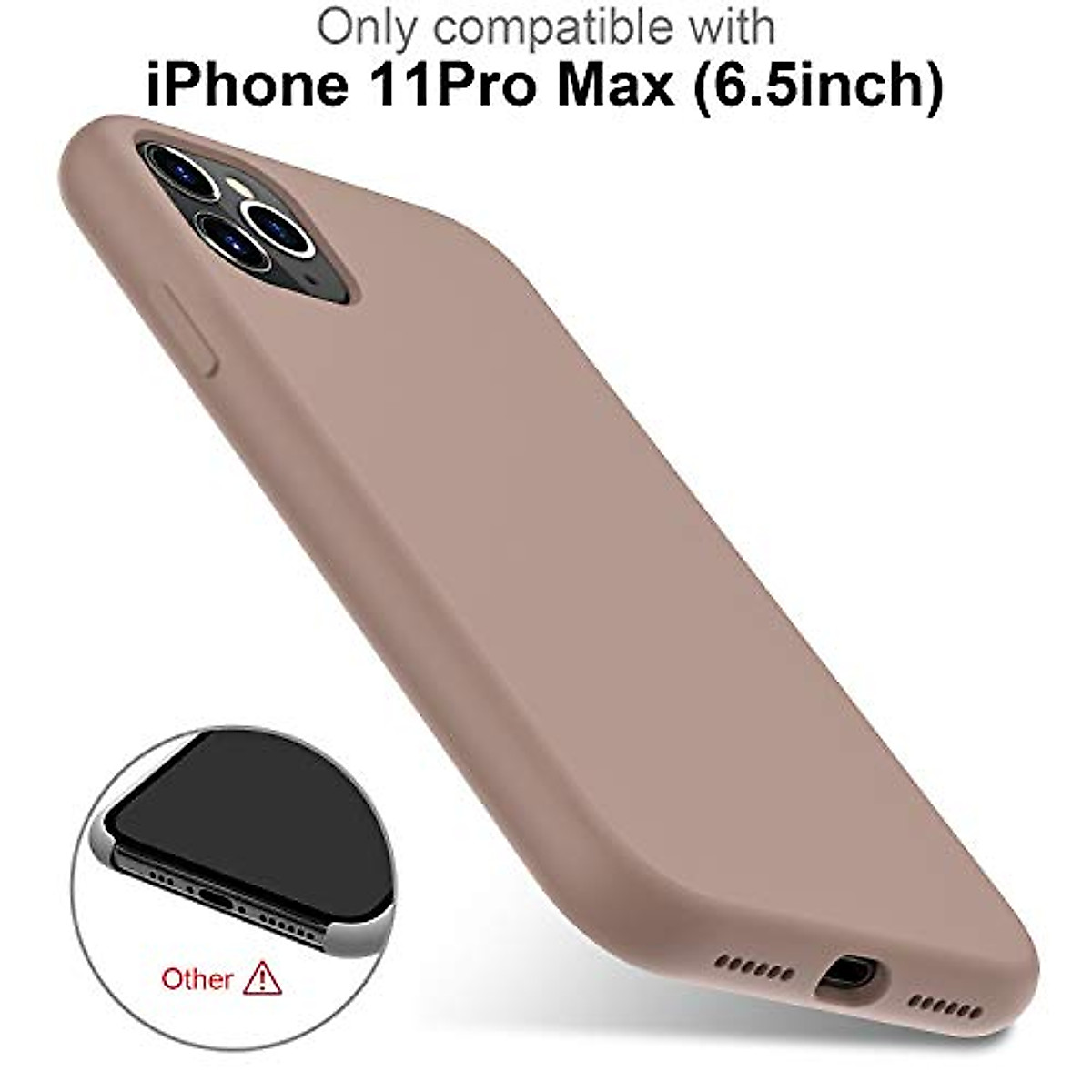 DEENAKIN iPhone 11 Pro Max Case with Screen Protector,Soft Flexible Silicone Gel Rubber Bumper Cover,Slim Fit Shockproof Protective Phone Case for iPhone 11 Pro Max 6.5" Light Brown