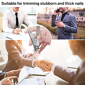 1 Pack Stainless Steel Nail Clippers Set, Professional Fingernail & Toenail Clippers for Thick Nails Perfect, Nail Cutter and Cuticle Trimmer for Men & Women
