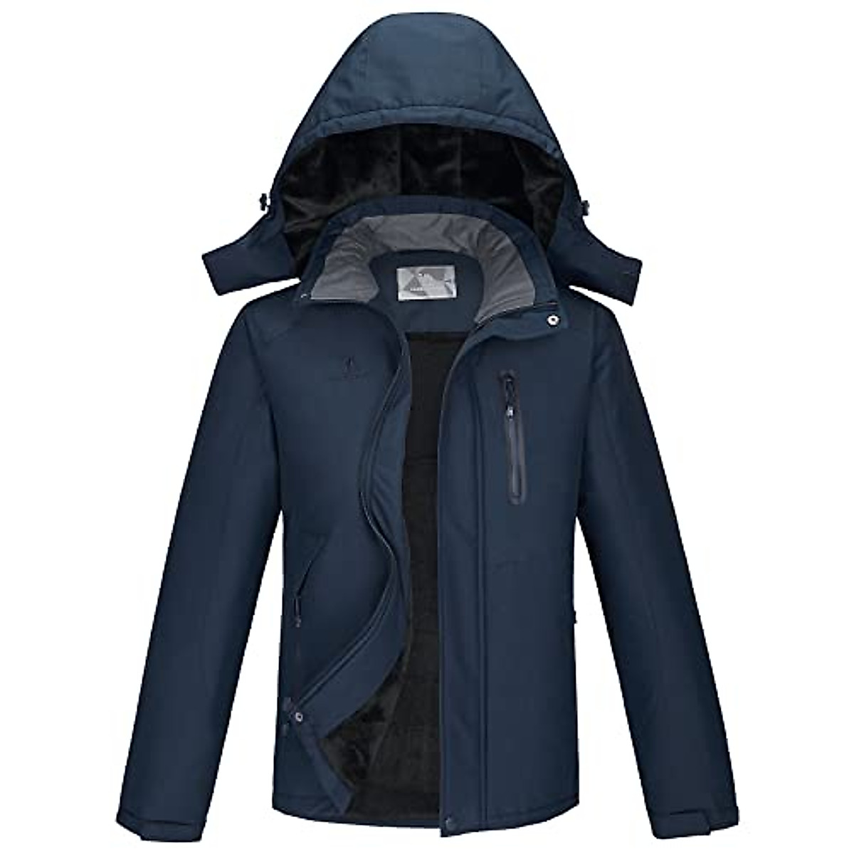 CAMEL CROWN Men's Mountain Waterproof Ski Jackets Warm Winter Snow Coat with Detachable Hood Windproof Rain Jacket