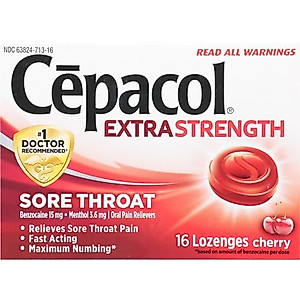 Cepacol Extra Strength Sore Throat Lozenges, Cherry 16ct