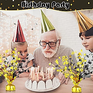 3 Pieces Happy 40th Birthday Centerpieces for Tables 40th Wedding Anniversary Party Supplies Metallic Gold Gleam for 40 Years Old Party Table Decorations, 14 Inches