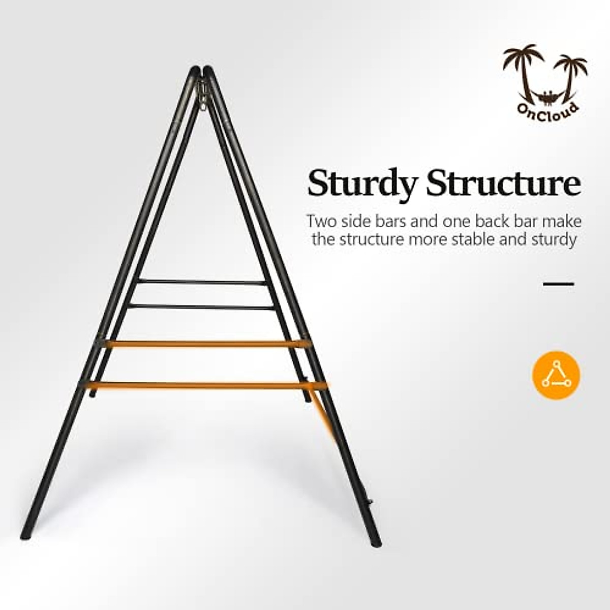 ONCLOUD Upgraded Hammock Chair Stand Metal Swing Stand Frame, Heavy Duty Steel Hammock Stand Only for Porch, Backyard, Indoor or Outdoor, Antique Bronze Finish