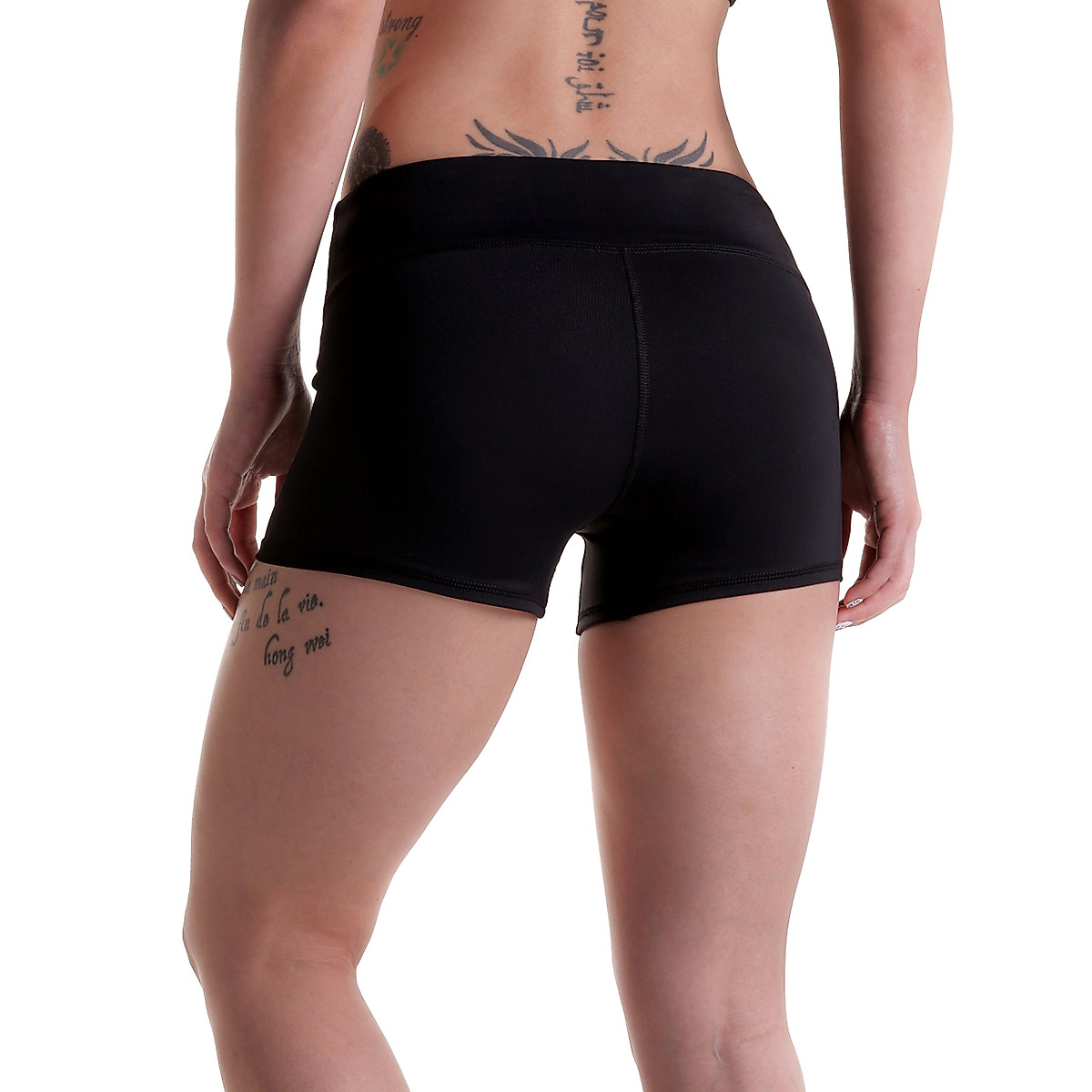 Tough Mode Apparel Women's 3" Athletic Workout Volleyball Running WOD Compression Shorts Black