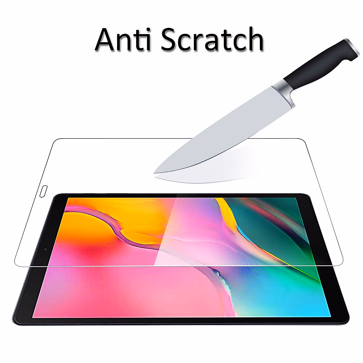Orzero (2 Pack) Tempered Glass Screen Protector Compatible for Samsung Galaxy Tab A 10.1 inch 2019 (T510), 2.5D Arc Edges 9 Hardness High Definition Anti-Scratch Bubble-Free