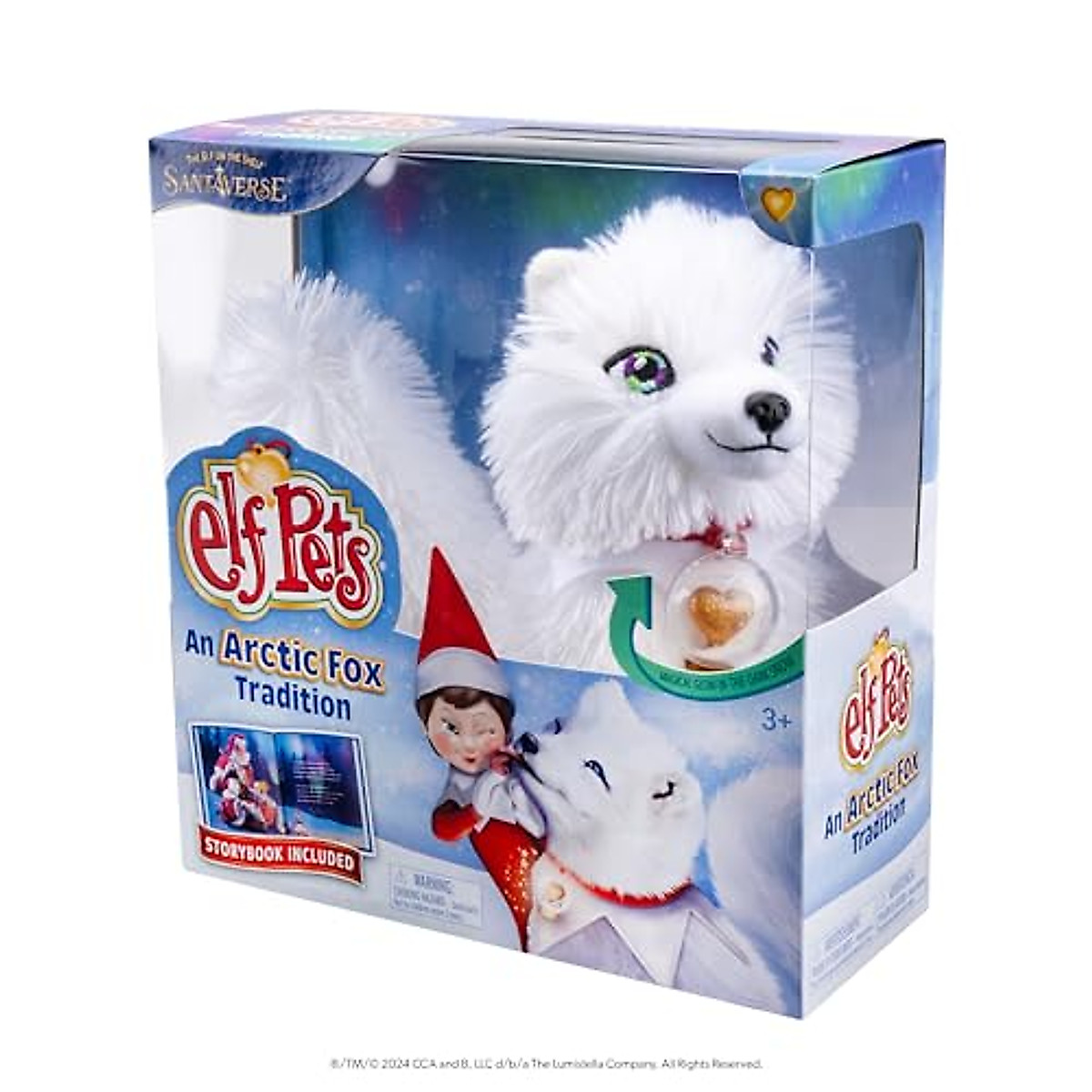 Elf Pets: an Artic Fox Tradition - Huggable Elf Pet Arctic Fox Stuffed Animal - Includes Beautifully Illustrated Hardbound Storybook, Mini Snow Globe Charm and Official Adoption Certificate
