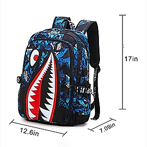 Waterproof Backpack Shark Backpack,Cartoon Shoulder Bag Casual Shark Daypack Backpacks for Boys Girls Teens Adults (Style 4)