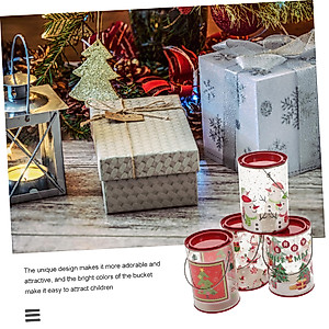 NOLITOY 8pcs Portable Cylinder Cookie Boxes Plastic Cookie Jar Sealed Containers for Food Pantry Sugar Jars Christmas Biscuit Tins Tinplate Lid Canister for Candy Mini Pvc