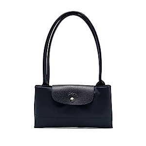 Longchamp 'Large 'Le Pliage Green' Nylon Tote Shoulder Bag, Navy