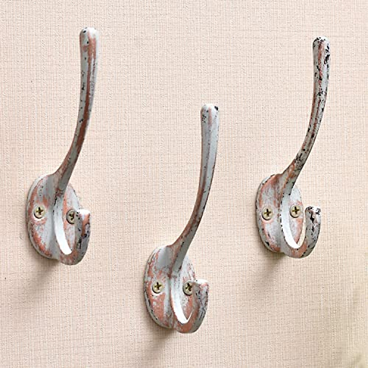 Rustic Wall Hooks- Shabby Chic- Vintage Wall Hooks- Rustic Coat Hooks- Farmhouse Hooks- Timeless Wall Hooks- Cast Iron Wall Hooks- Distressed Wall Hooks- Coat Hooks- Double Prong Hooks- 3 Pieces