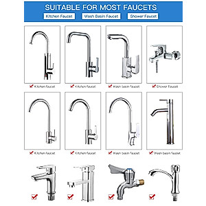 PIKGOS Splash Filter Faucet, 720Degree Rotatable Faucet Sprayer Head, Anti-Splash, Oxygen-Enriched Foam, 4-Layer Net Filter Leakproof Double O-Ring Applicable Internal Thread 22-24mm -2 pack