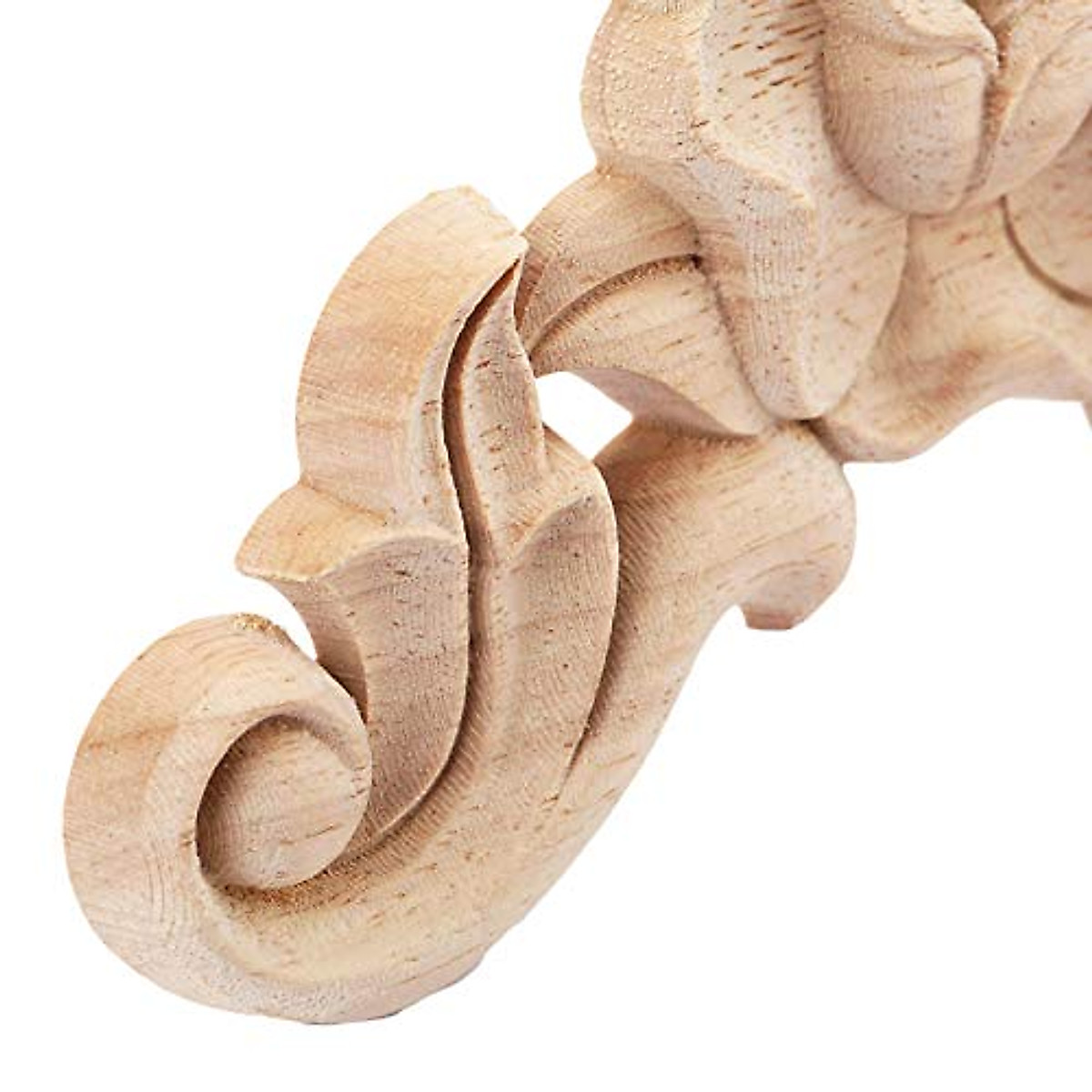 MUXSAM Wooden Carved Rose Appliques Onlays, 4-Pack Unpainted Rose Carvings Decals for Cabinet Drawer Wall Headboard Dresser Mirror Pew Cupboard etc Furniture Decoration(8x8cm/3.15"x3.15")