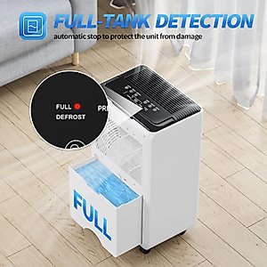 AIRPLUS Dehumidifier for Basement - 4,500 Sq. Ft. 70 Pints, Multifunctional Dehumidifier with Drain Hose & Auto Shut-Off Function, Powerful Dehumidifiers for Home(AP2103)