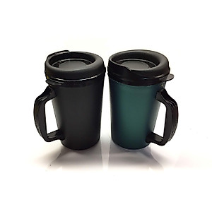 GAMA Electronics 20 oz ThermoServ Foam Insulated Coffee Mug Black/Green Two Pack