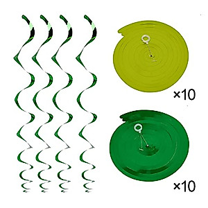 44 Pcs of St. Patrick's Day Hanging Decorations Swirls Shamrock Clover Leprechaun Horseshoe Ceiling Foil Swirls for Home Office Classroom Decor - Saint Patrick's Day Irish Party Supplies