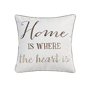 Levtex Home - Angelica - Decorative Pillow (18X18in.) - Heart Home - Brown, Gold and Cream