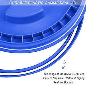 Aodaer 4 Pieces Seal Lid 5 Gallon Bucket Twist Lid Food Storage Container Lid Reusable Plastic Seal Lid Food Storage Container Lids (Red, Yellow, Blue, Green)