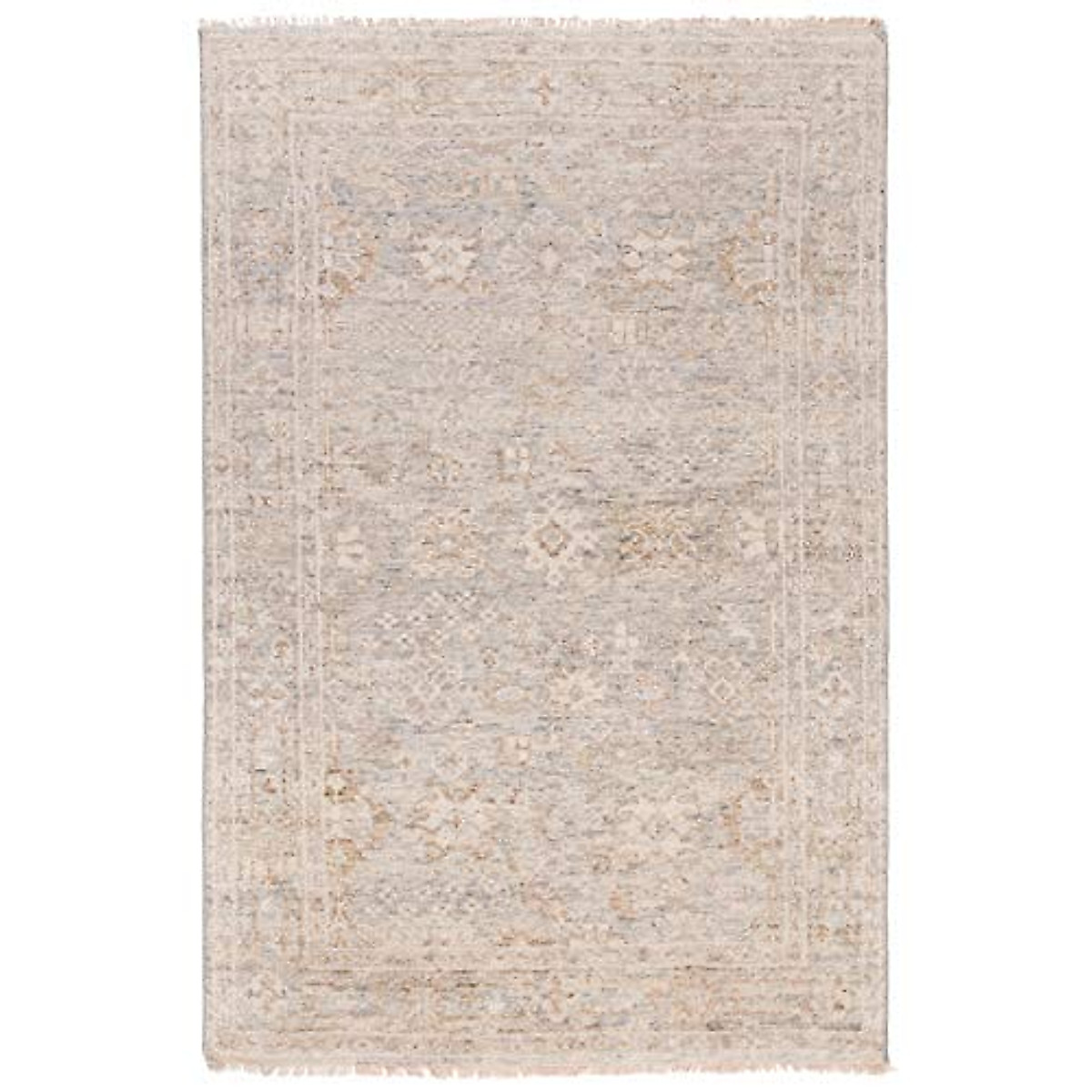 SAFAVIEH Samarkand Collection 8' x 10' Light Grey/Beige SRK112F Hand-Knotted Traditional Oriental Premium Wool Area Rug